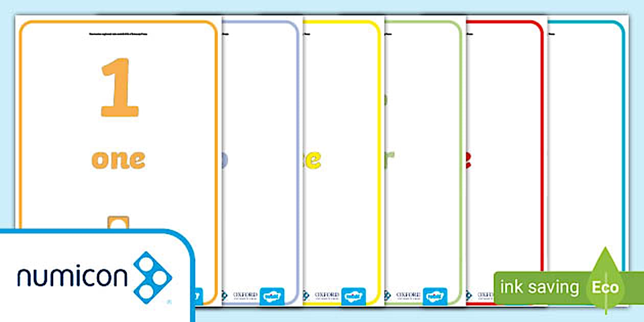Cursive Numbers and Words With Numicon Shapes 0-20 Display